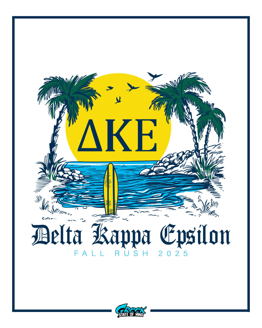 D052 – Delta Kappa Epsilon Tropical Surf Sunset Rush Fraternity Shirt