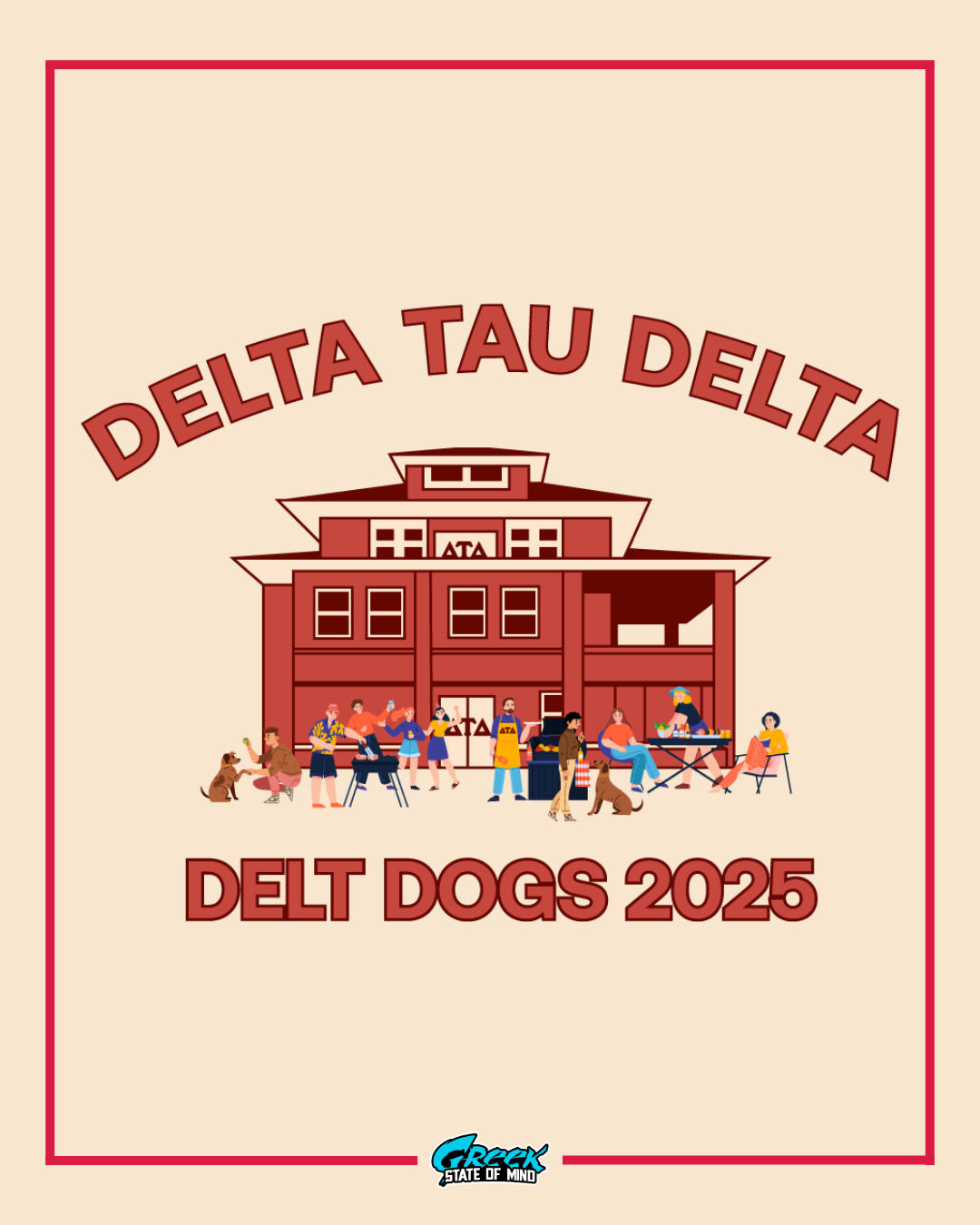 D050 – Delta Tau Delta Delt Dogs Fraternity Event Shirt Design