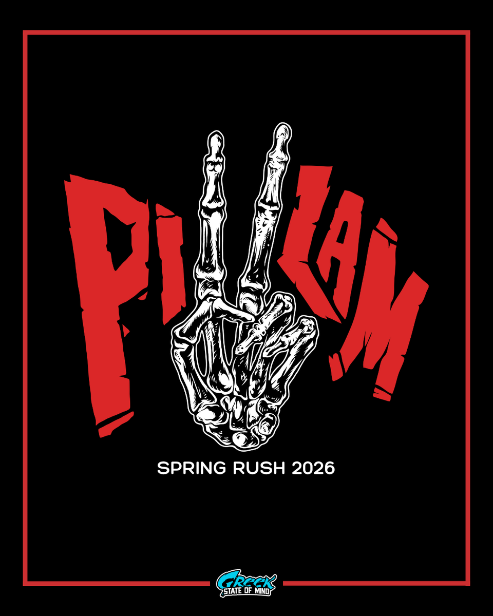 D077 – Phi Lambda Chi Skeleton Peace Sign Rush Shirt Design